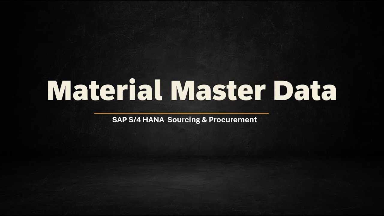 Class 12: Configuration and Creation of Material Master Data in SAP S/4 HANA MM
