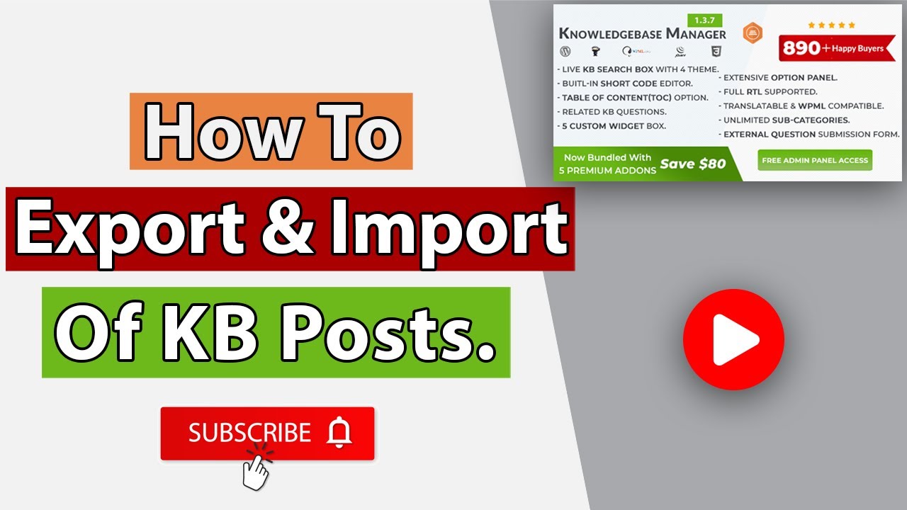 Export & Import KB Posts | BWL Knowledge Base Manager | WordPress Plugin | CodeCanYon