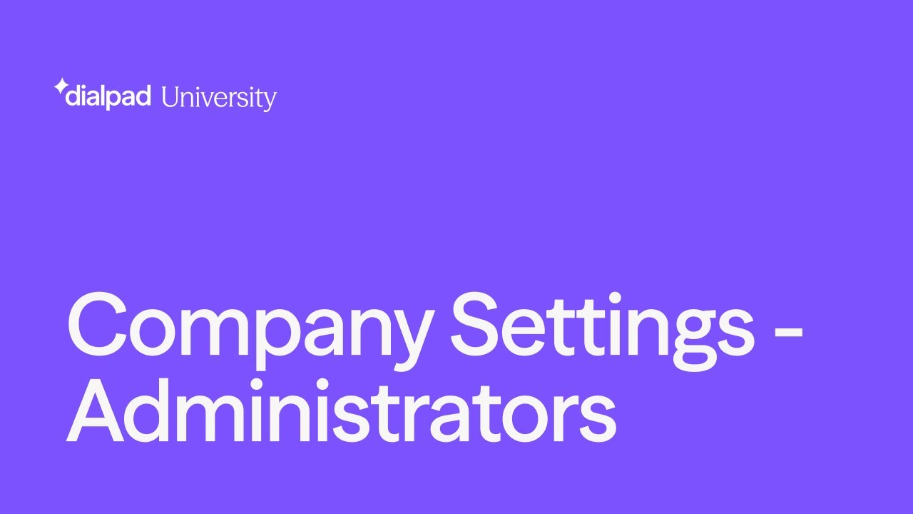 Company Settings - Administrators