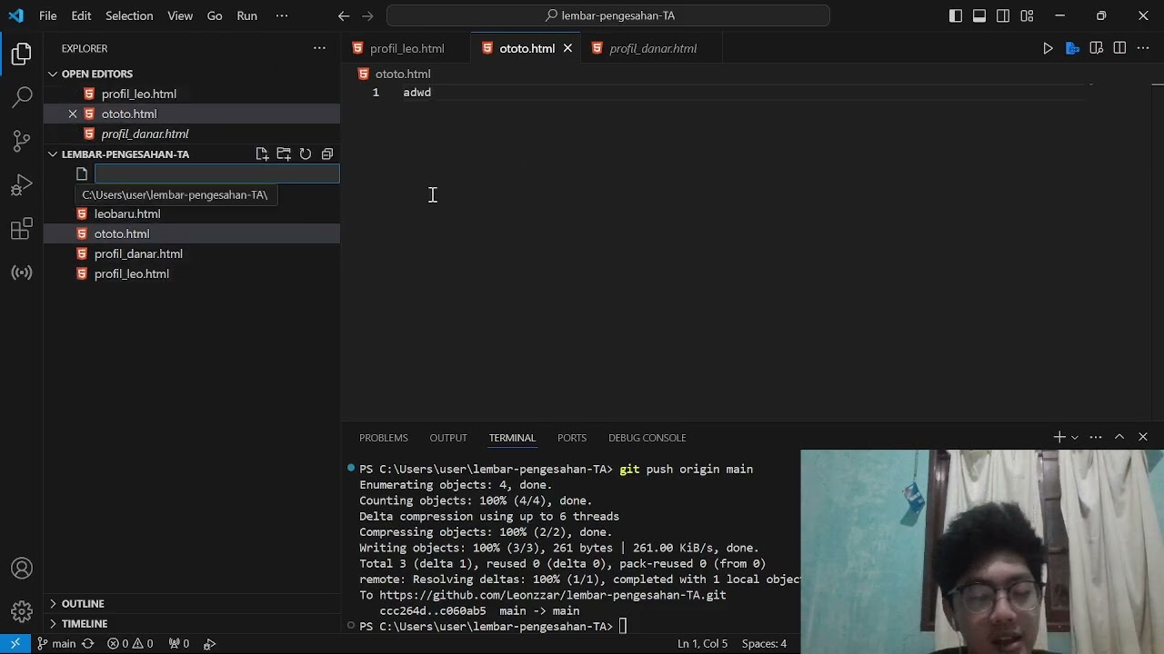 Tutorial Sync Github || Tugas PIBS Leonardo 2023081052