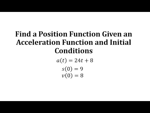 Find a Position Function Given an Acceleration Function and Initial ...