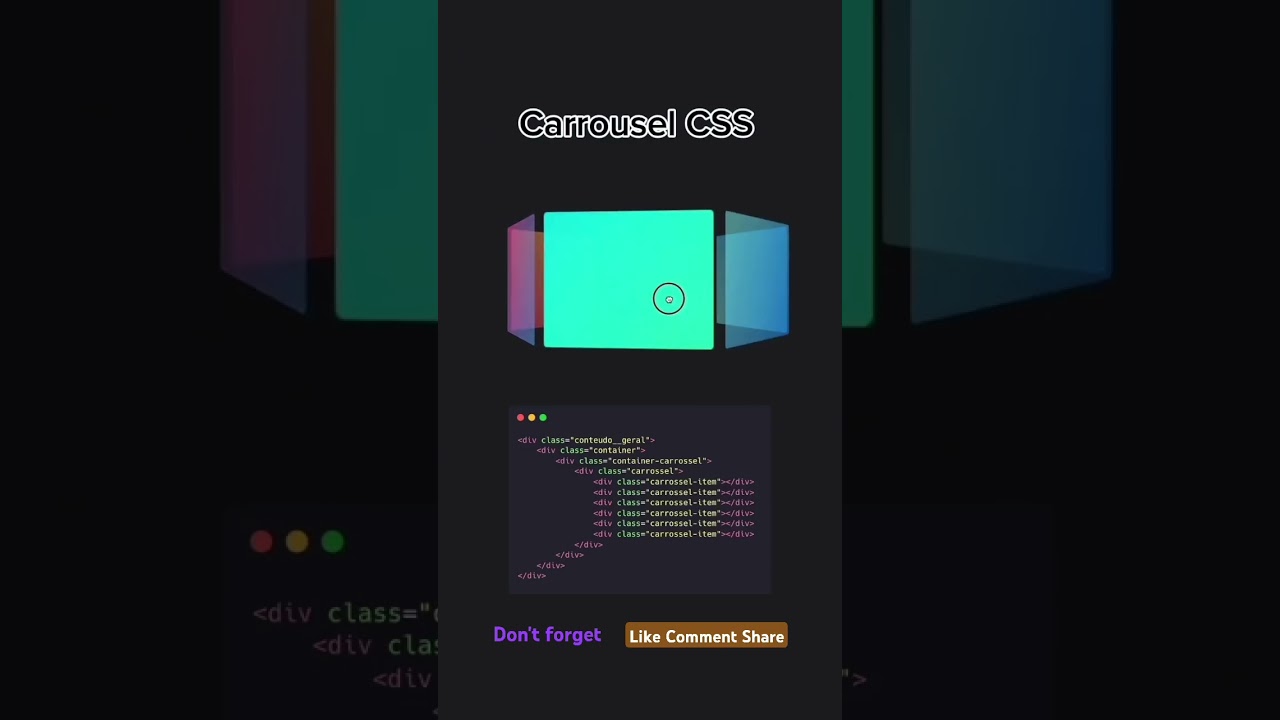 Amazing Carousel Effect Using Only HTML & CSS - Image Slider || #html #css #javascript #code