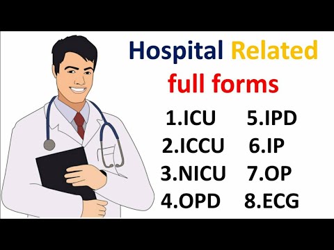 Hospital Related Full forms of OPD, IPD, IP, OP, ICU, ICCU, NICU, DNA, MRI, ECG | Medical Related ff