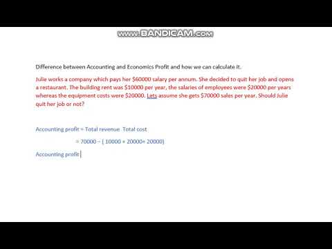 Difference Between Accounting and Economic profit and how we can calculate them Numerical Example