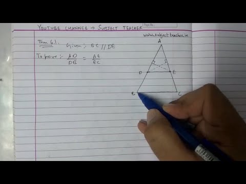 Triangles Chapter 6 Theorem 6.1 class 10 maths NCERT -- Math Tutor ...