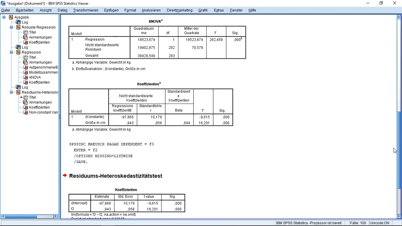 SPSS (R Essentials) - Robuste Regression