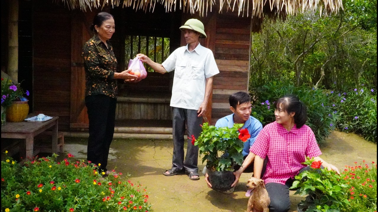 De decorated the garden for an upcoming wedding while Mr. Dai inquired about Mrs. Sam's recovery.