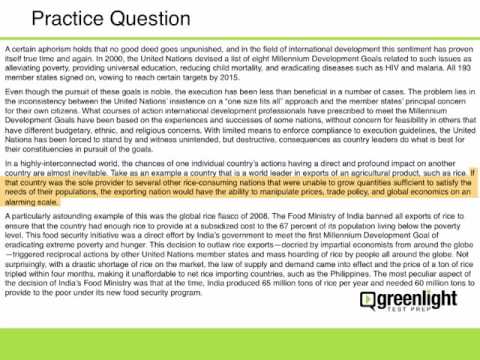 GRE Reading Comprehension Practice Question - 1 Video Lecture - Crash ...
