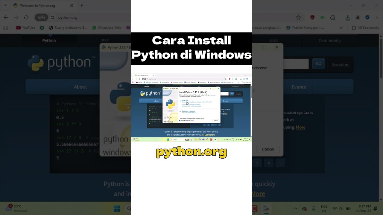🔥Tutorial Install Python di Windows Tanpa Ribet!  #belajarpython