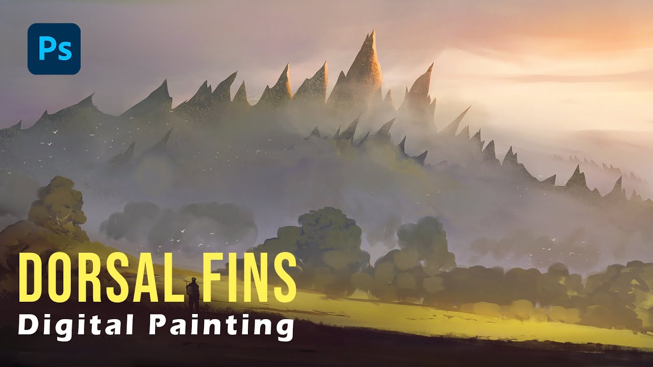 Godzilla Dorsal Fins Concept Art Digital Painting Process