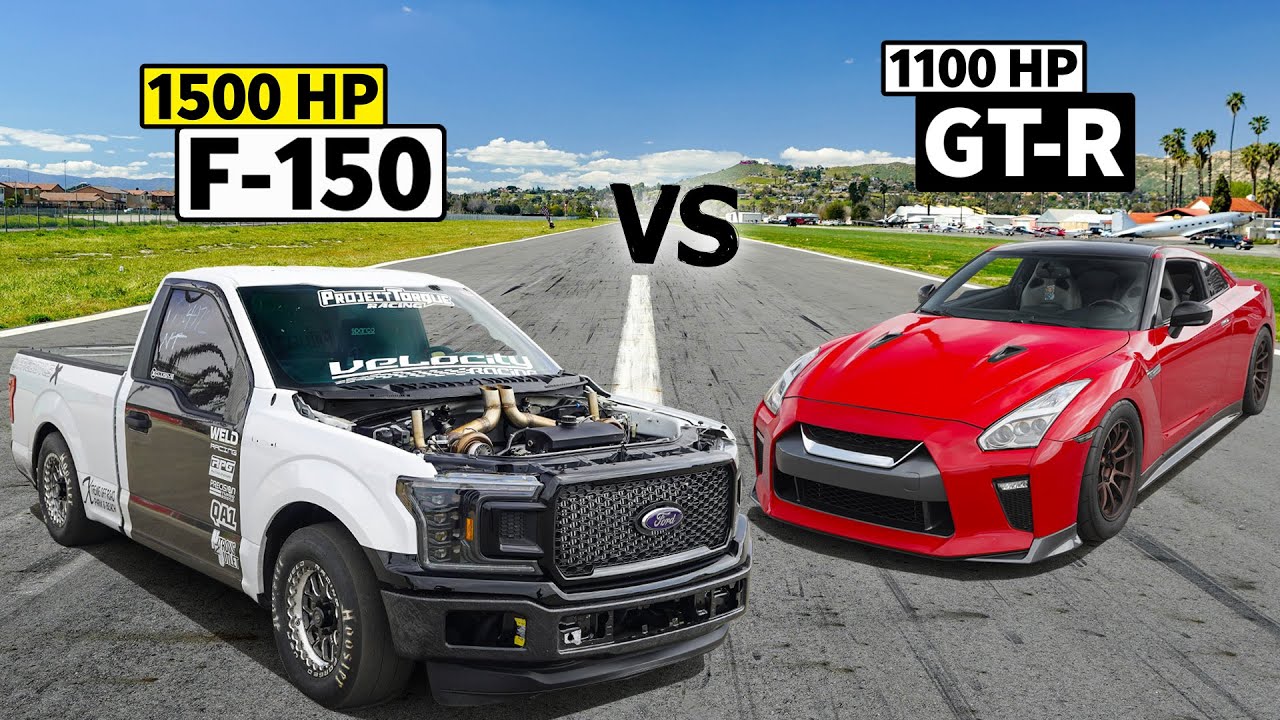1,500-HP Ford F-150 Drag Races 1,100-HP Nissan GT-R, Someone Gets ...