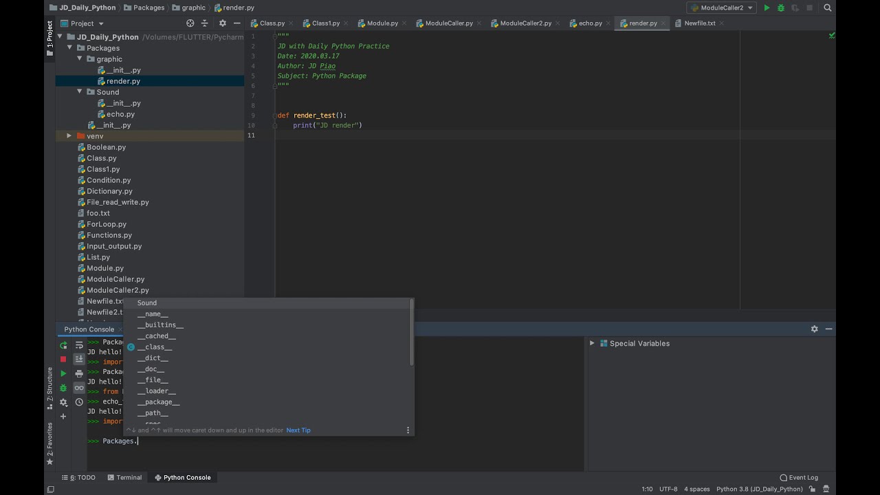 JD with Daily Python Practice ( Python Package Test )