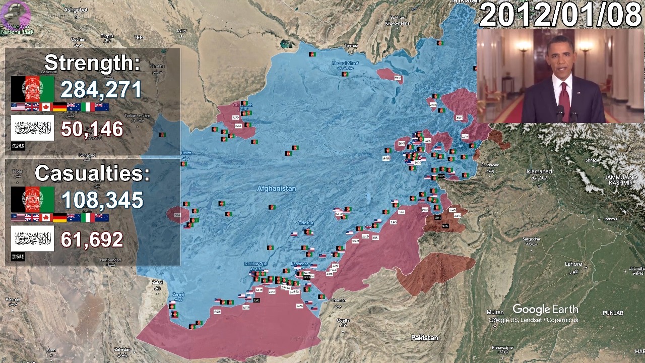The War in Afghanistan using Google Earth