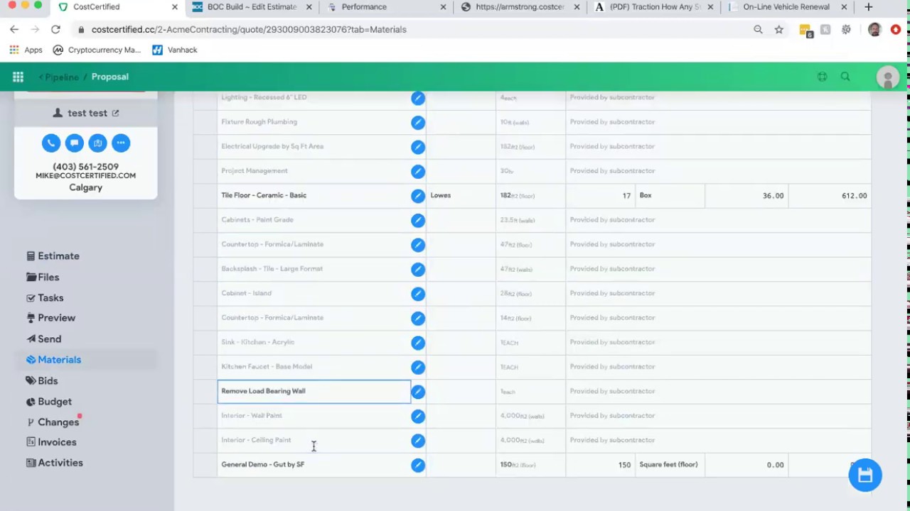 Tracking Construction Material List In A Simple Way Using CostCertified Software App