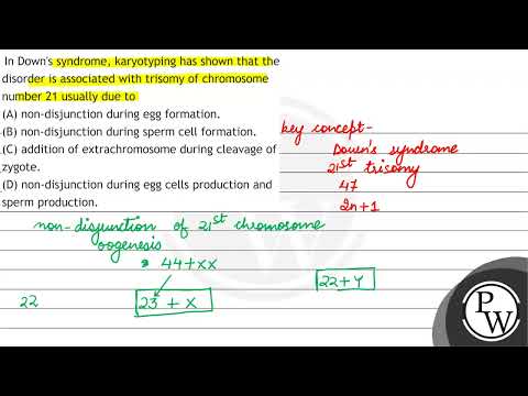 In Down's syndrome, karyotyping has shown that the disorder is associated with trisomy of chromo...