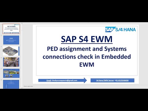 Topic 4 - PED assignment and Systems connections check in Embedded EWM