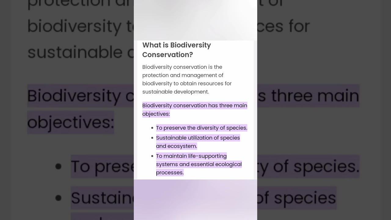 what is Biodiversitu Conservation ? #biodiversity #notes #important