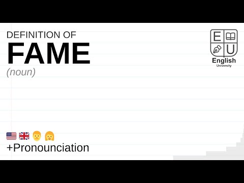 FAME meaning, definition & pronunciation | What is FAME? | How to say FAME