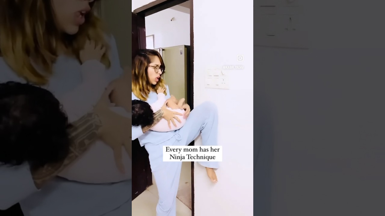 Every mom has her ninja technique #shorts #momlife #pregnancy