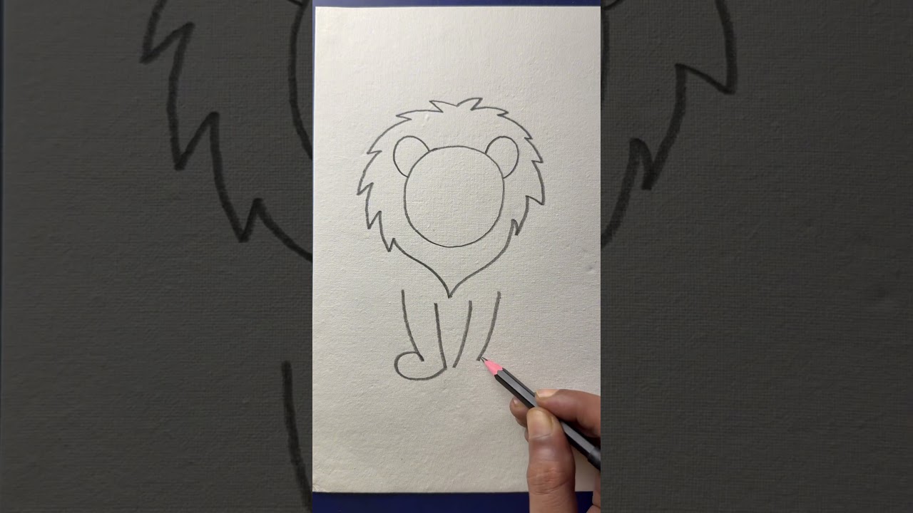 Simple lion drawing with 0