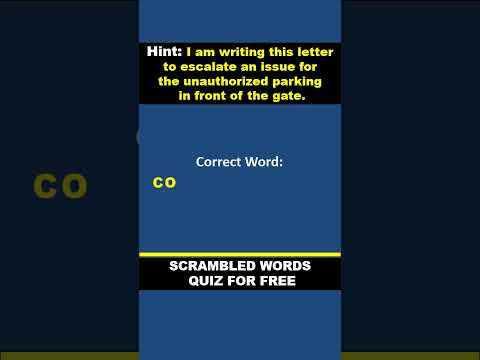 Unscramble the Scrambled Word Quiz by Following the Given Hint