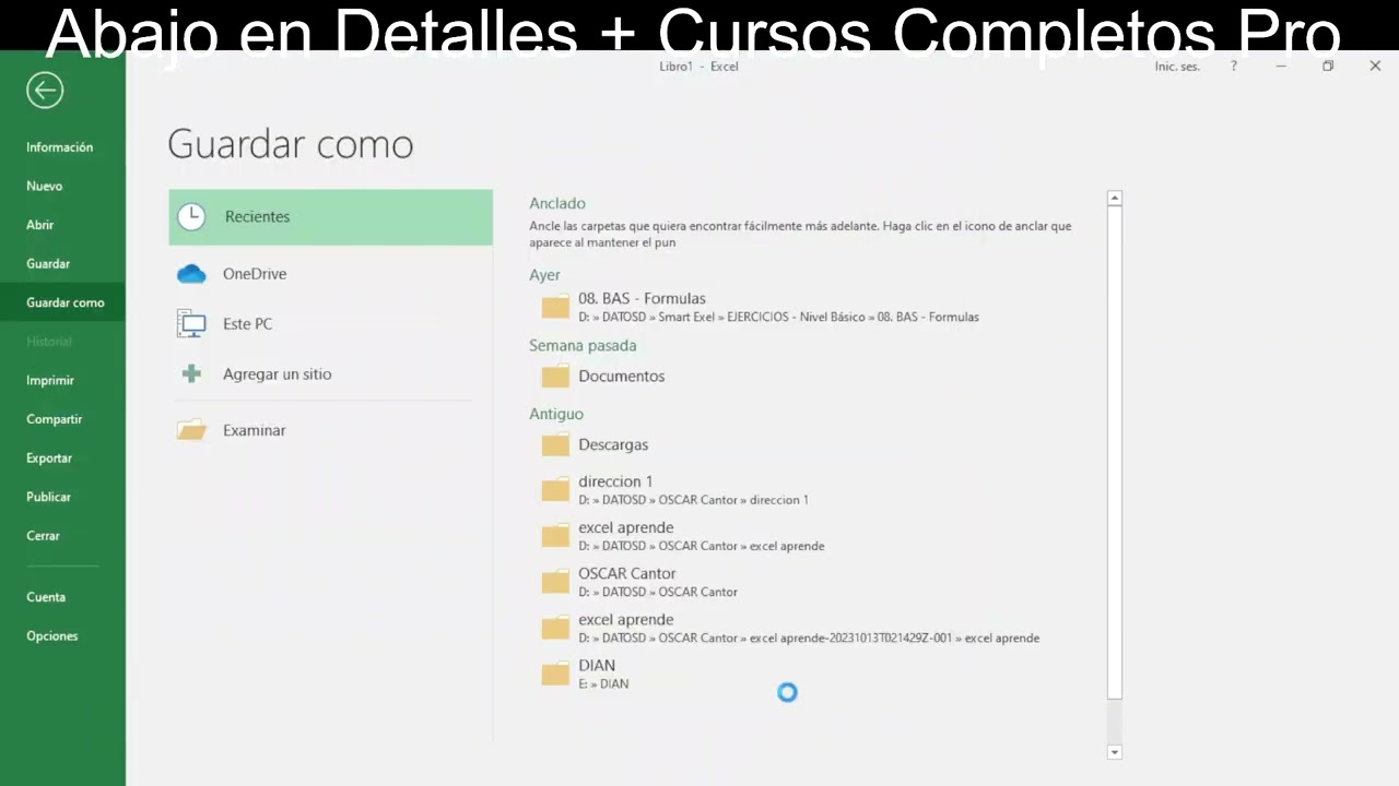 Cómo se guarda un archivo en Excel con el teclado