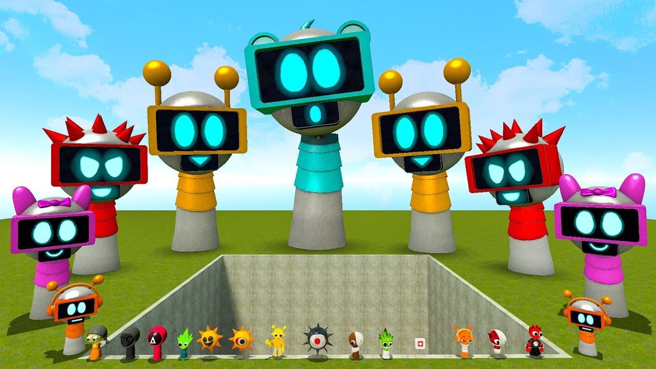 BIG HOLE NEW ALL SPRUNKI ROBOT SPARTAN KICKING in Garry's Mod!