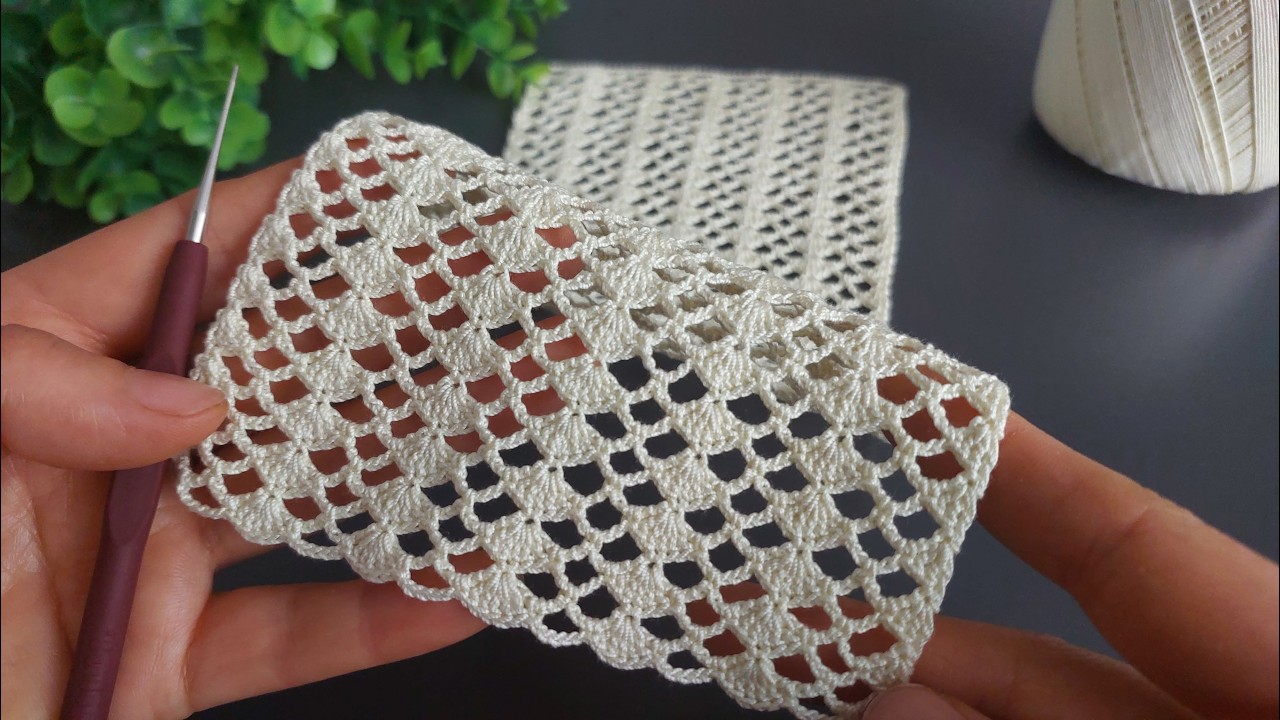 WOW! Ultimate Shell & Mesh Crochet Lace Stitch | Super Easy 2-Row Repeat Pattern