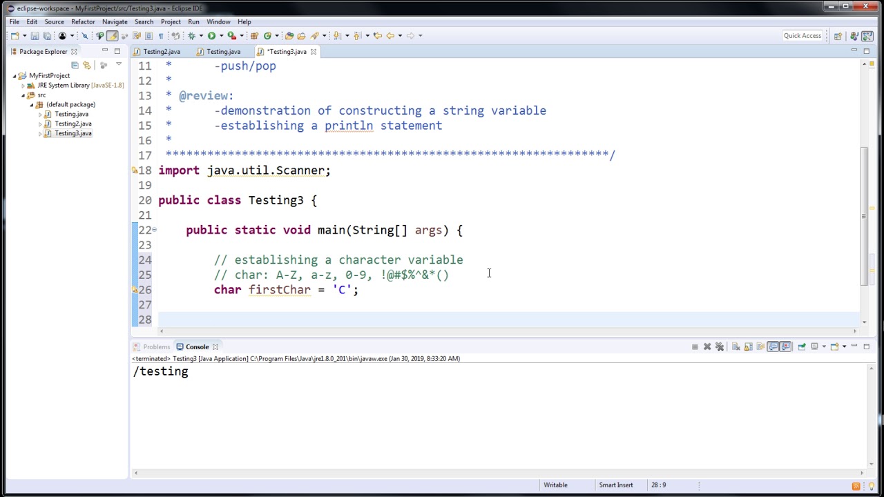 Java Tutorial -- EP08 -- Char vs String