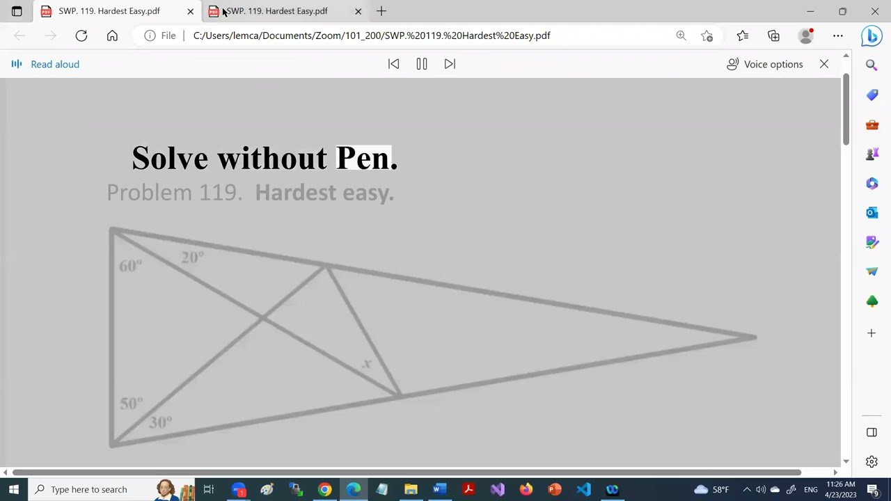 SWP. 119. The hardest easy