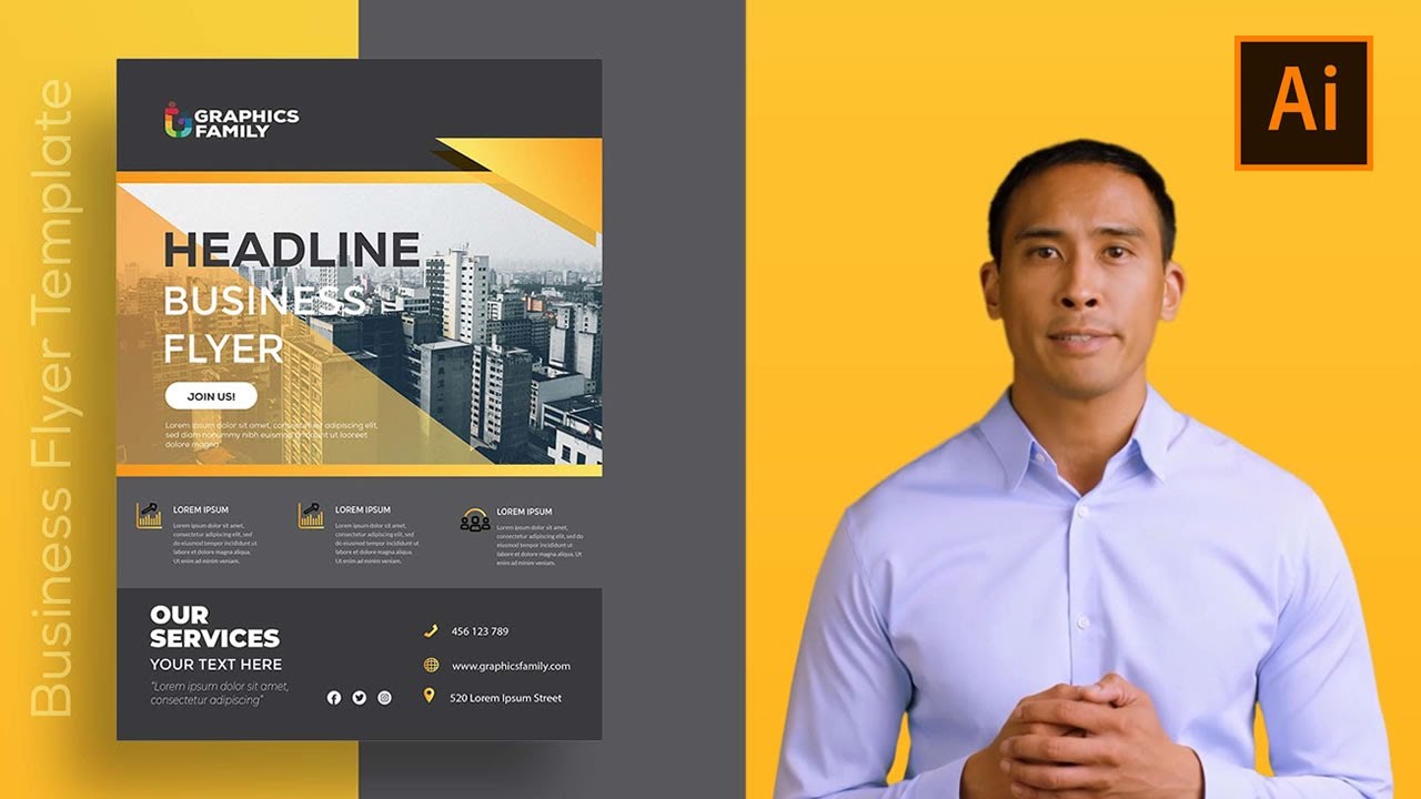 Business Flyer Template - Illustrator CC Tutorial
