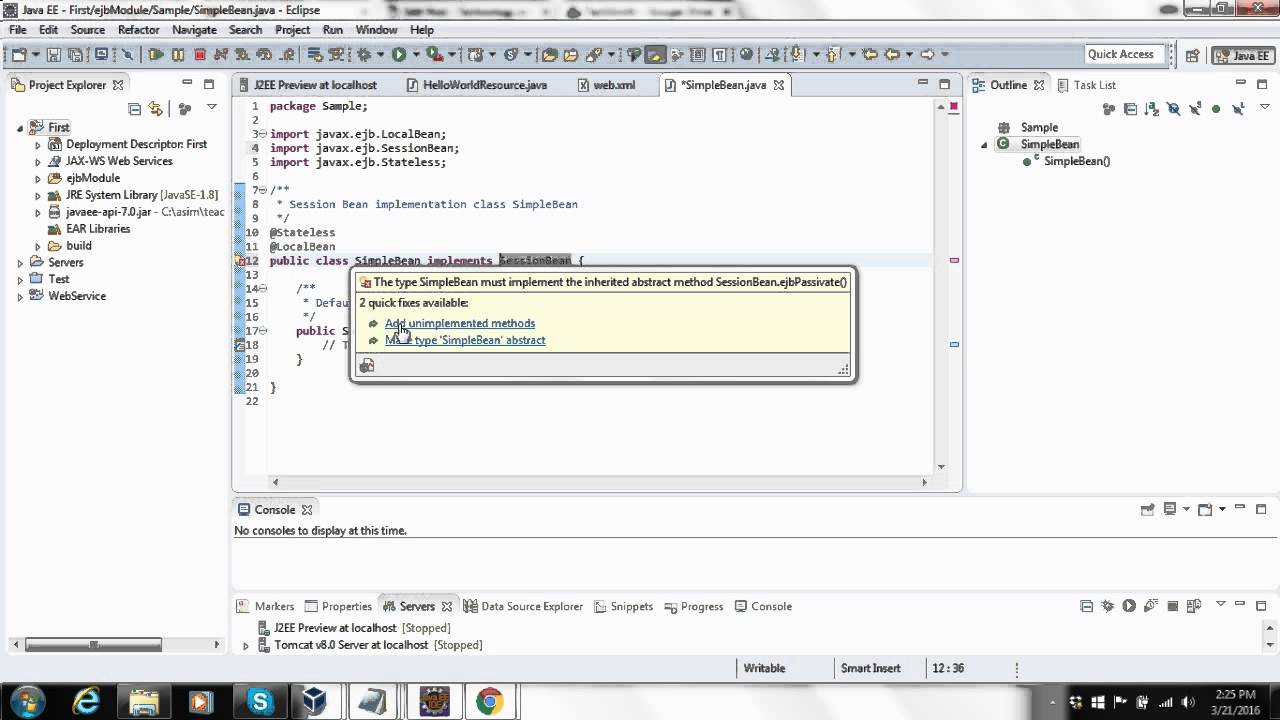 Creating Java EJB Project And SessionBean Using Eclipse In Urdu