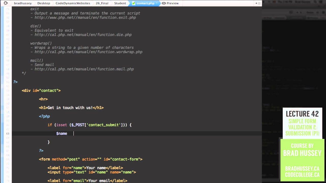 Form Validation [#42] Code Dynamic Websites with PHP