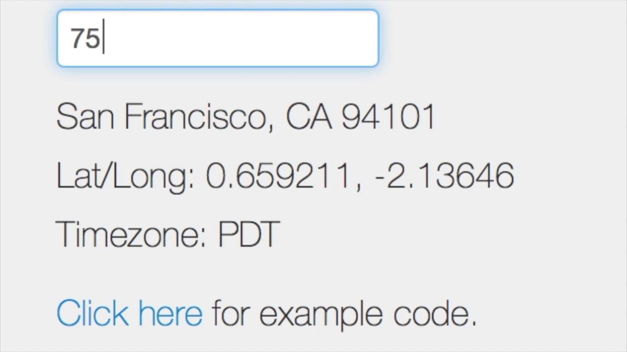 Zip Code API Auto-Fill