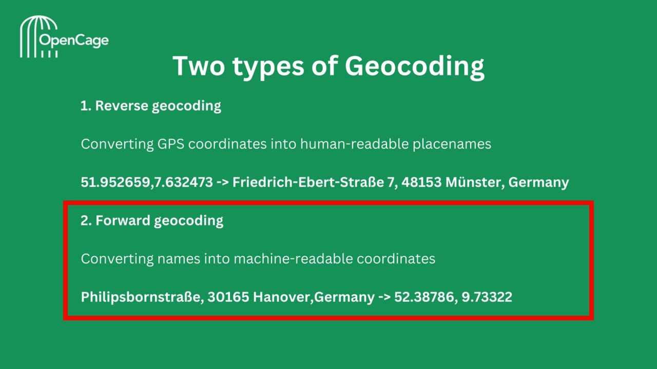 How to do Forward Geocoding with the OpenCage API - Python Tutorial