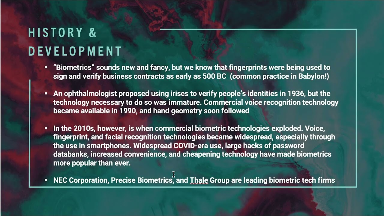 Cybersecurity: Presentation on Biometrics