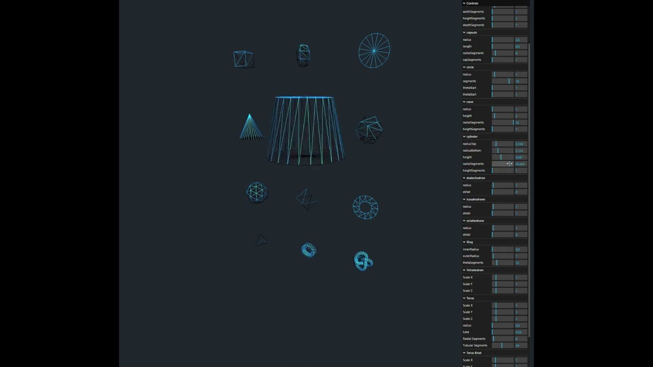 three js shapes demo