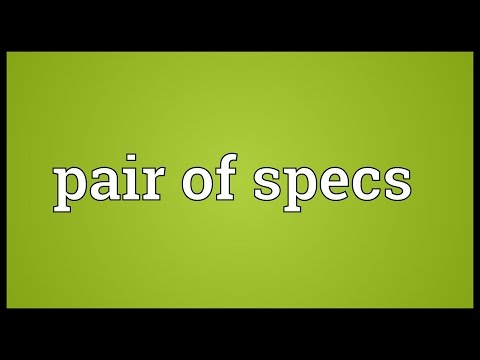 Pair of specs Meaning