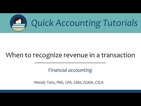 Basic revenue recognition: Financial accounting