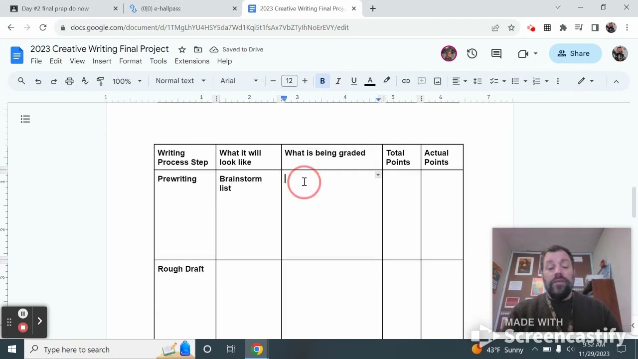 Final project rubric assignment