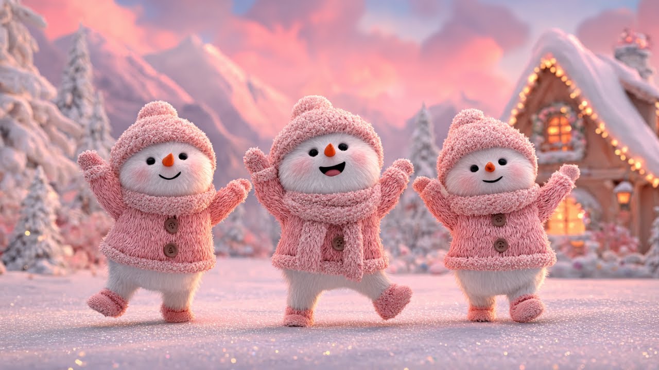 🎀 Pink Christmas Lofi ❄️ Cute Dancing Snowmen for a Holiday Mood Boost ⛄💞