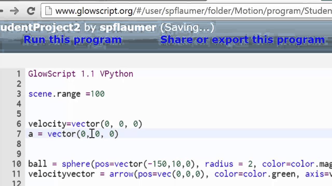 Glowscript Projectile Motion Tutorial