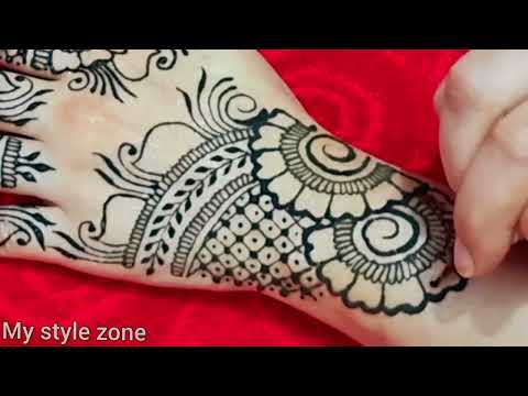 Mehndi Design | Easy Simple Arabic Bridal Mehndi Designs | left hand back side mehndi design