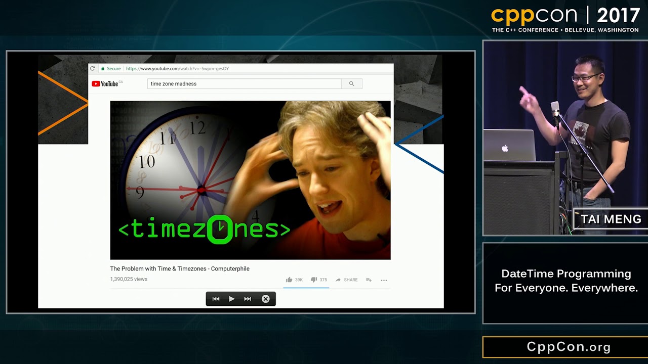 DateTime Programming For Everyone. Everywhere. - Tai Meng [ CppCon 2017 ]