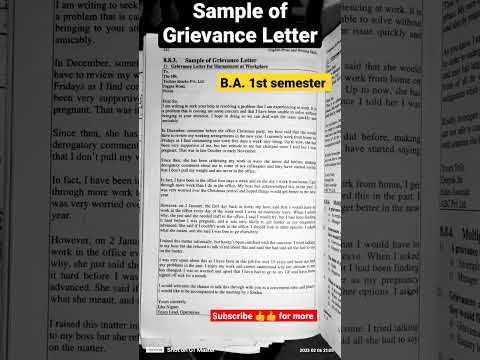 ๐ฏSample of Grievance Letter#Example of Grievance Letter #B.A. 1st semester English Literature ๐๐๐ฎ๐ณ๐ฏ๐
