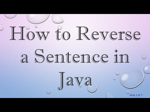 How to Reverse a Sentence in Java