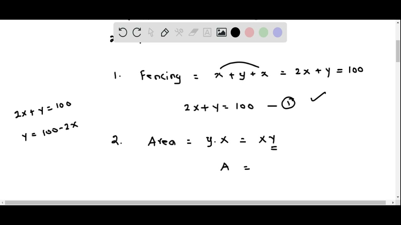 Calculus Optimization problem, rectangular enclosure problem