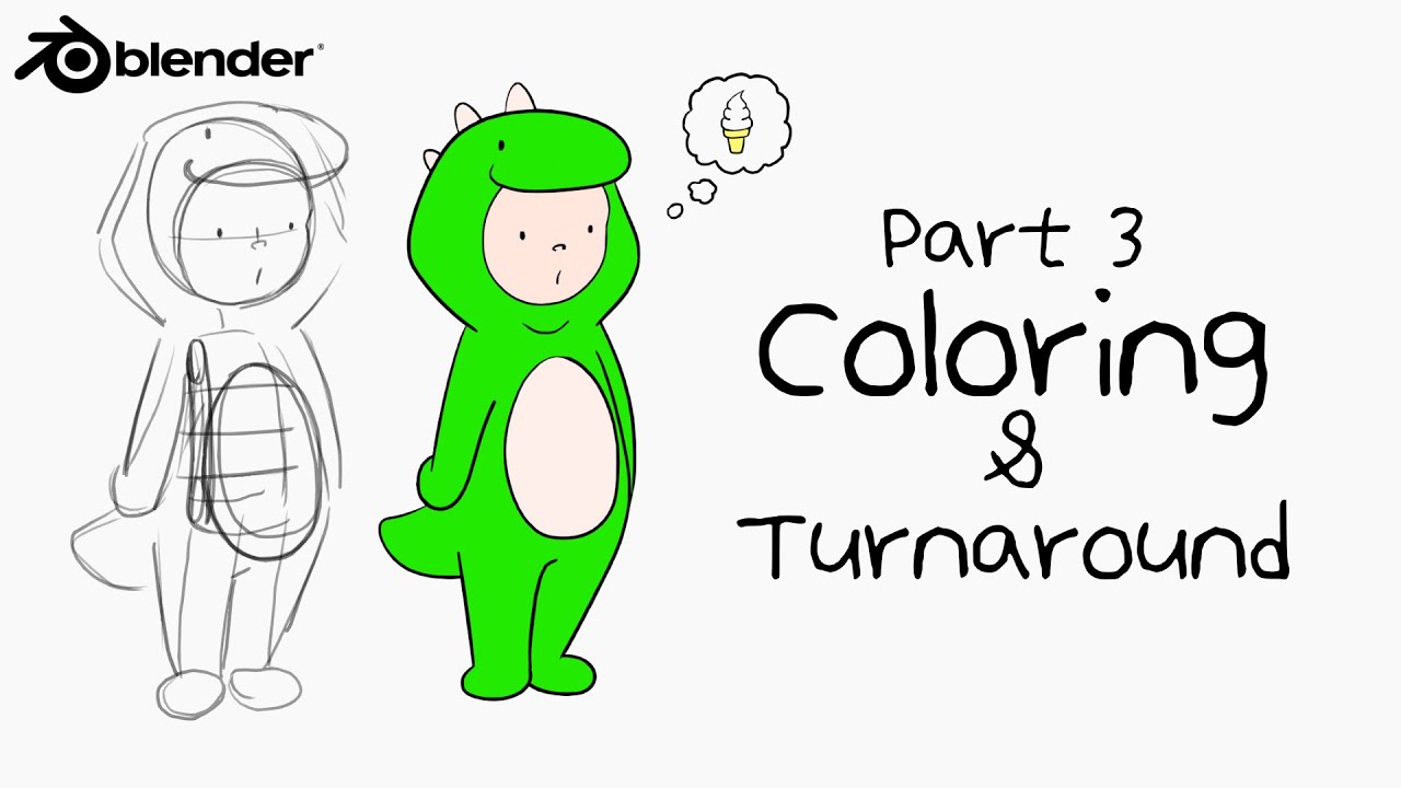 Grease Pencil Animation Tutorial | Character Turnaround - Part 3: Coloring