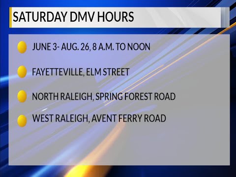 DMV Saturday hours coming to these NC counties