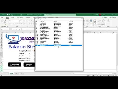 Balance Sheet templates in Excel